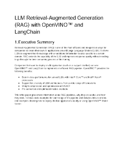 LLM RAG with OpenVINO™ Toolkit and LangChain
