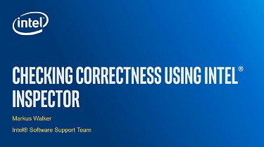 Checking Correctness Using Intel® Inspector for Windows*