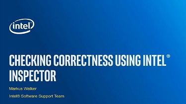 Checking Correctness Using Intel® Inspector for Linux*