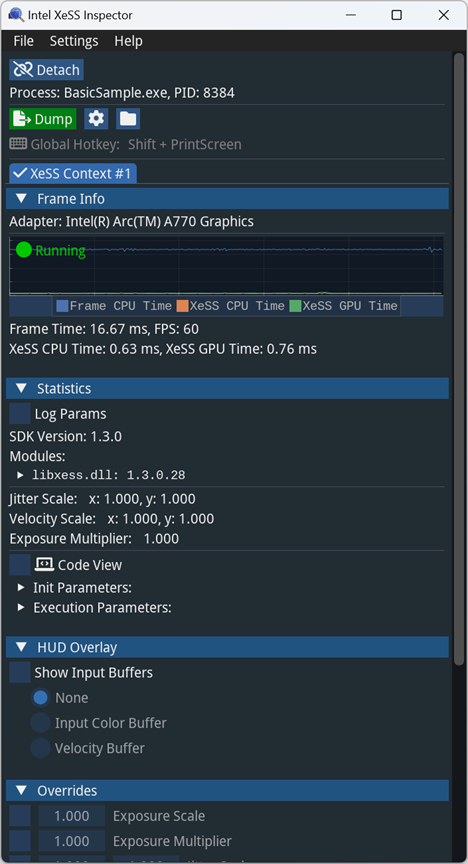 Intel® XeSS Inspector