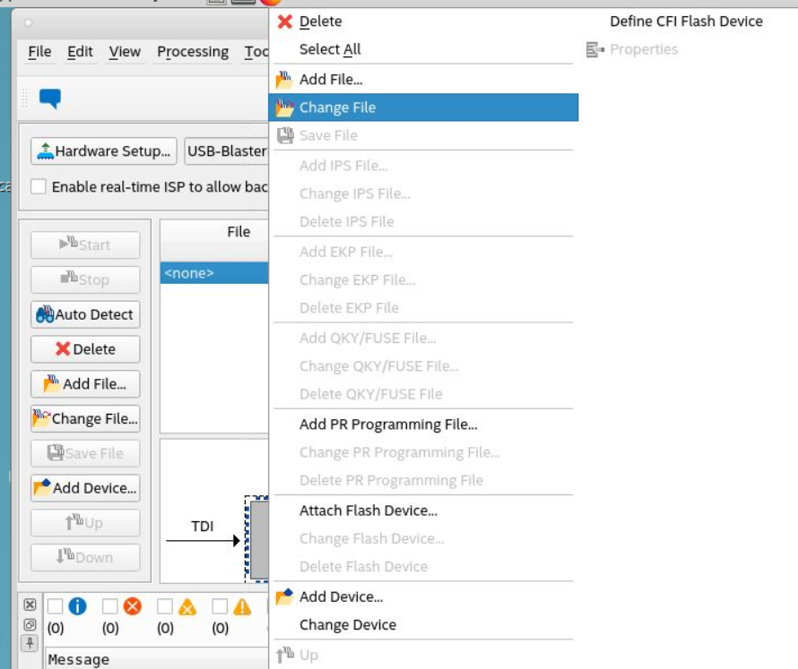 4.5.1.3. Using JTAG to Load the Intel® Arria® 10 *.sof file