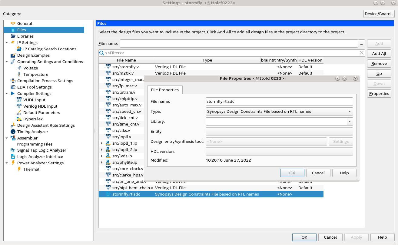 2.3.2.1.1. Registering the SDC-on-RTL SDC File