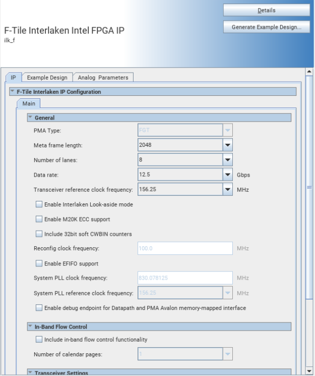 2.3. Specifying the IP Core Parameters and Options