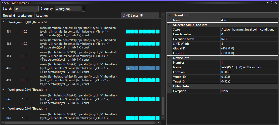 Debug an Application on a GPU