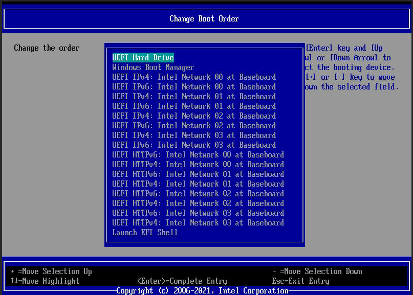 How To Change The Boot Order On Intel Server Board