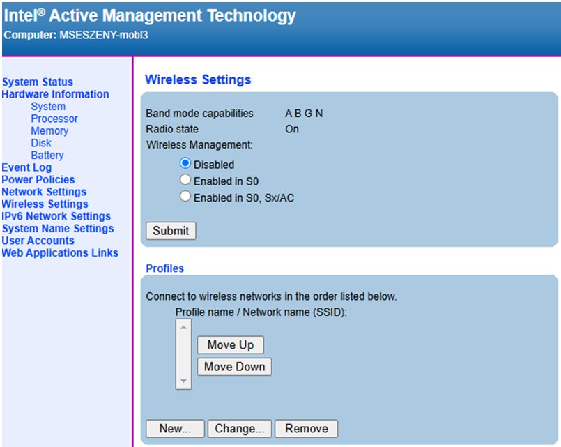 무선 엔드포인트 프로비저닝이 실패하고 인텔® EMA