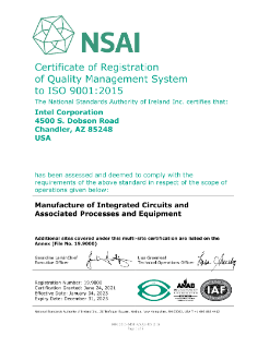 Manufacture of Integrated Circuits ISO 9001:2015