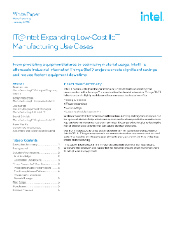Intel IT Expands Low-Cost IIoT Manufacturing Use Cases