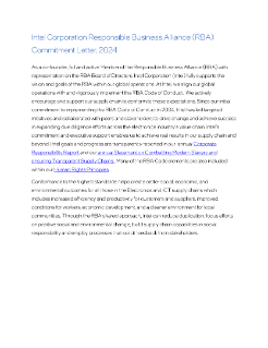 Responsible Business Alliance (RBA) Commitment Letter