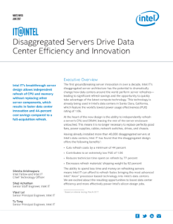 Disaggregated Servers Drive Data Center Efficiency and Innovation